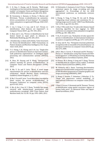 Analysis of Different Techniques for Person Re-Identification: An ...
