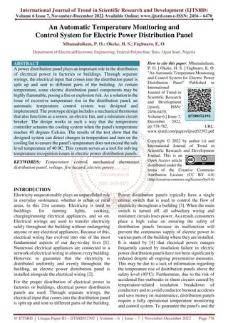 An Automatic Temperature Monitoring and Control System for Electric Power Distribution Panel | PDF
