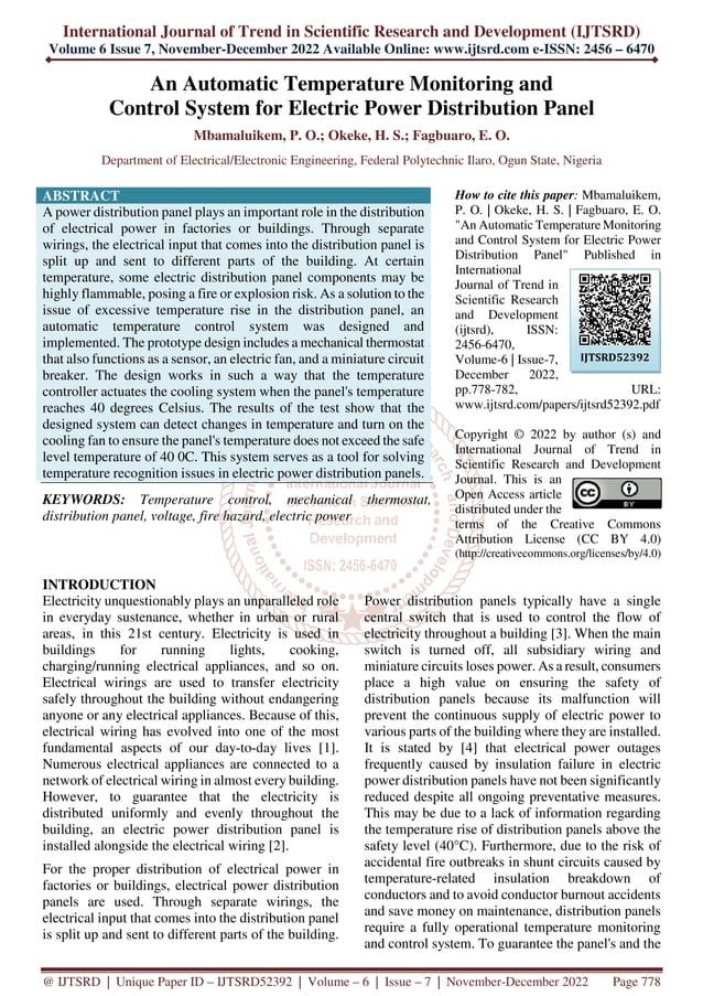 An Automatic Temperature Monitoring and Control System for Electric ...