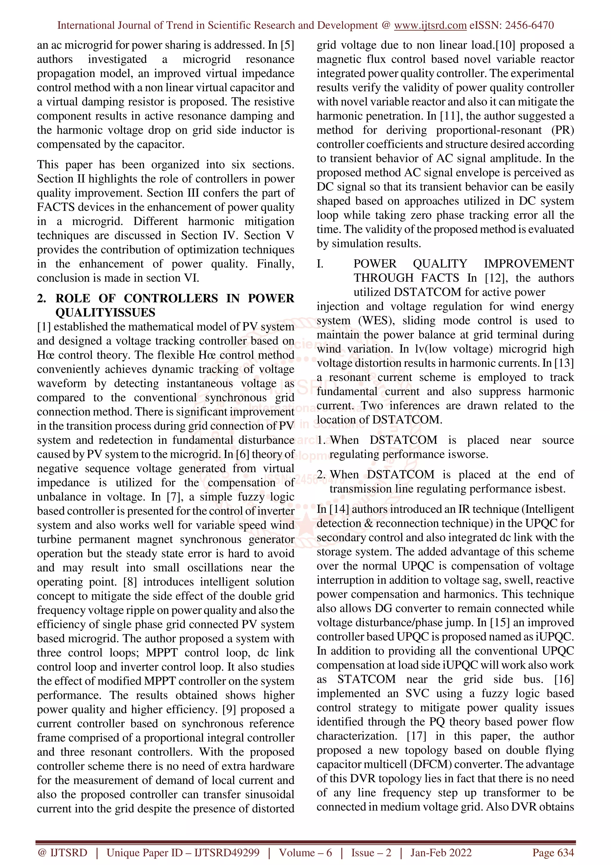 A Review on Power Quality Issues and their Mitigation Techniques in Microgrid System | PDF