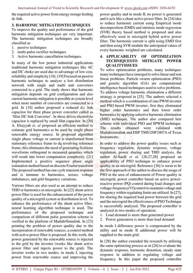 A Review on Power Quality Issues and their Mitigation Techniques in Microgrid System | PDF