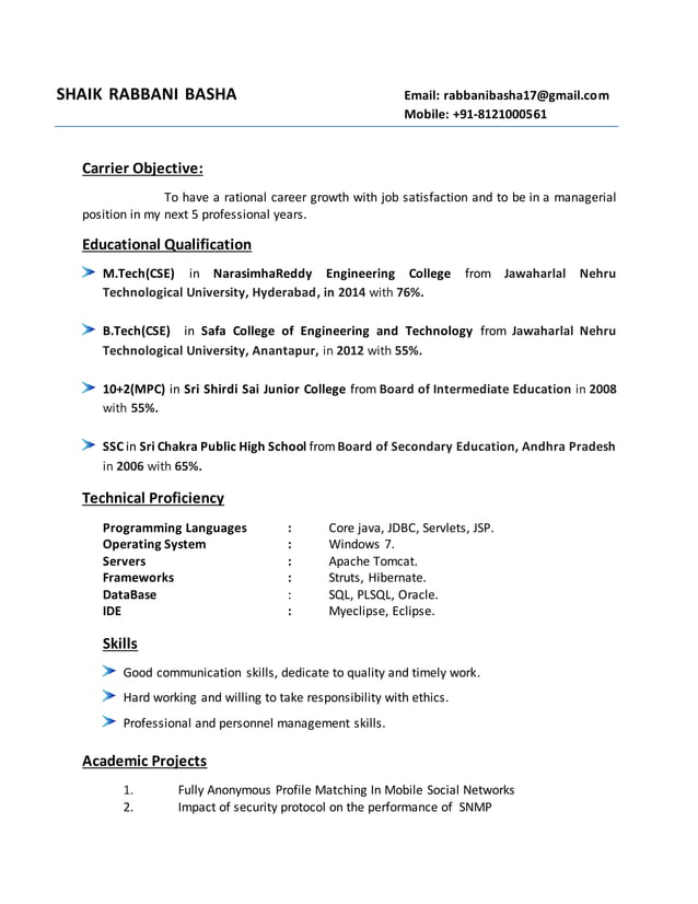 %mtech resume | PDF