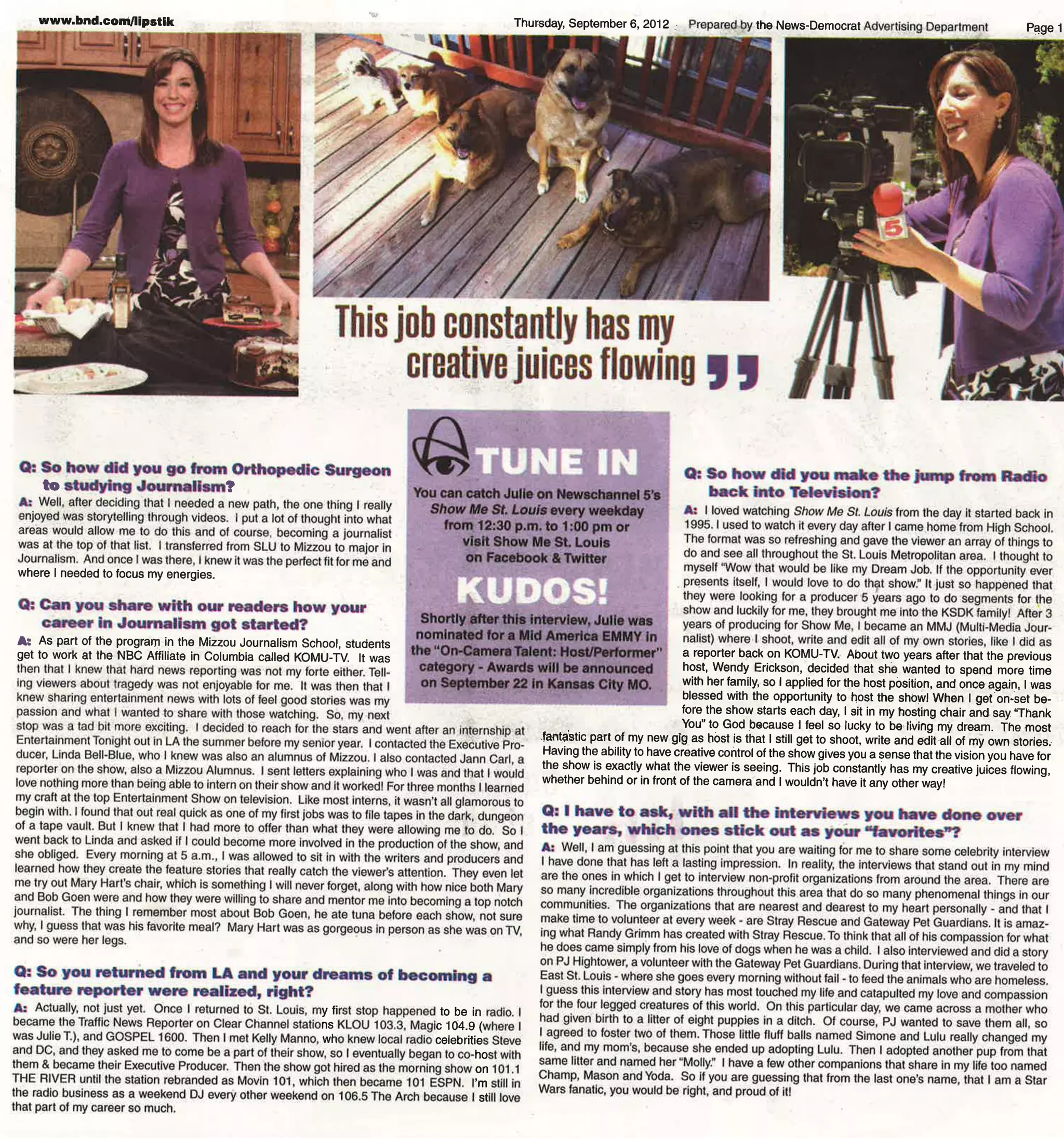 Show Me St. Louis's JULIE TRISTAN Interview | PDF