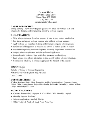 Samah's Resume | DOCX