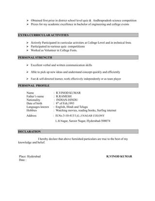 resume vin | DOC | Computer Software and Applications | Computing