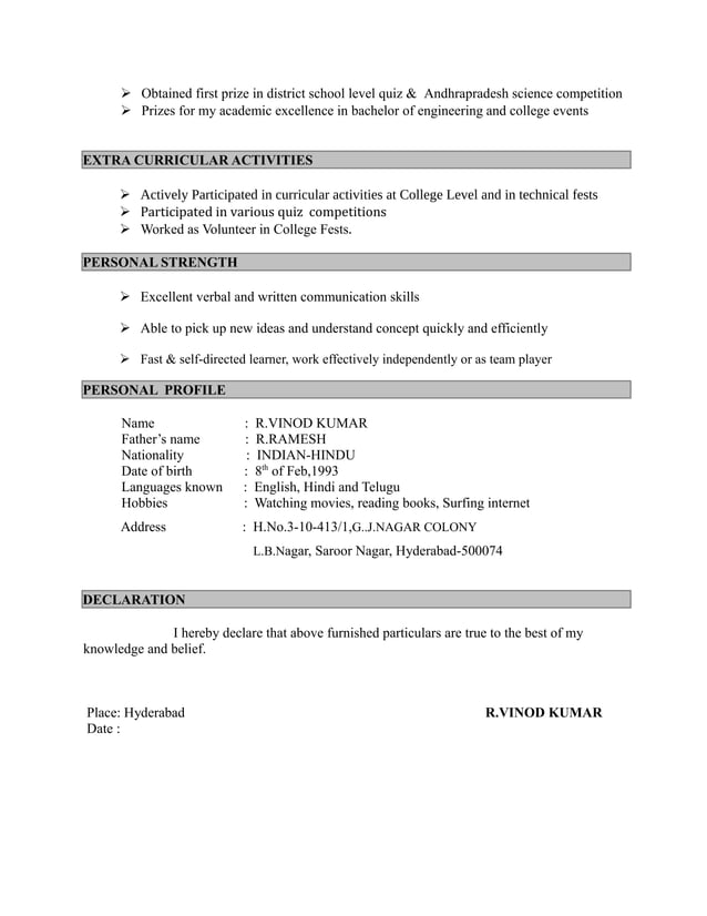 resume vin | DOC | Computer Software and Applications | Computing