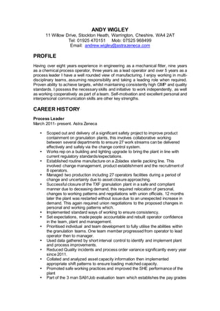 Andrew Wigley CV 2016 | DOCX