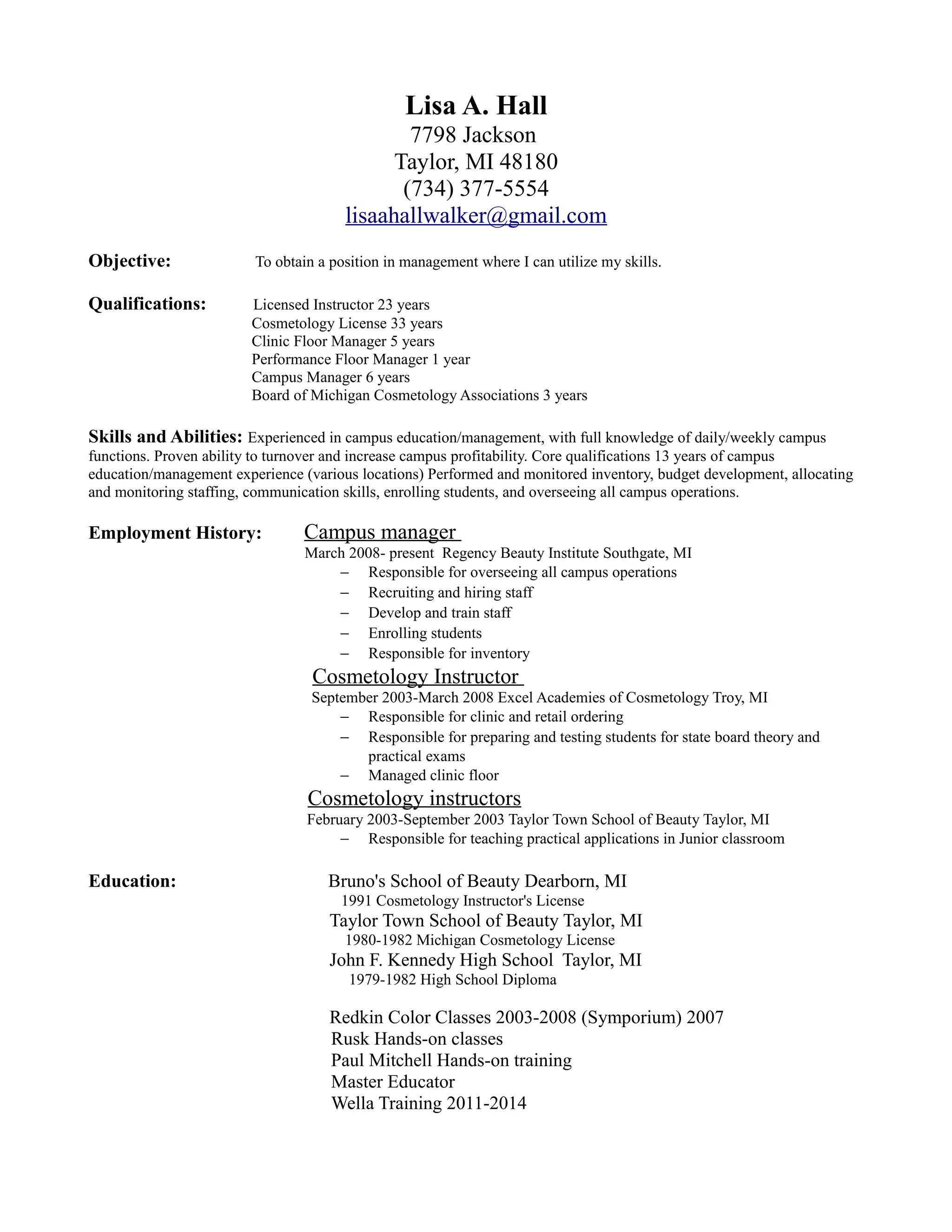 lisa hall_resume | DOC
