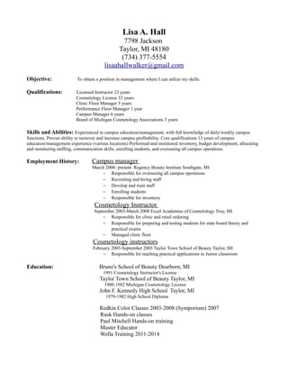 lisa hall_resume | DOC