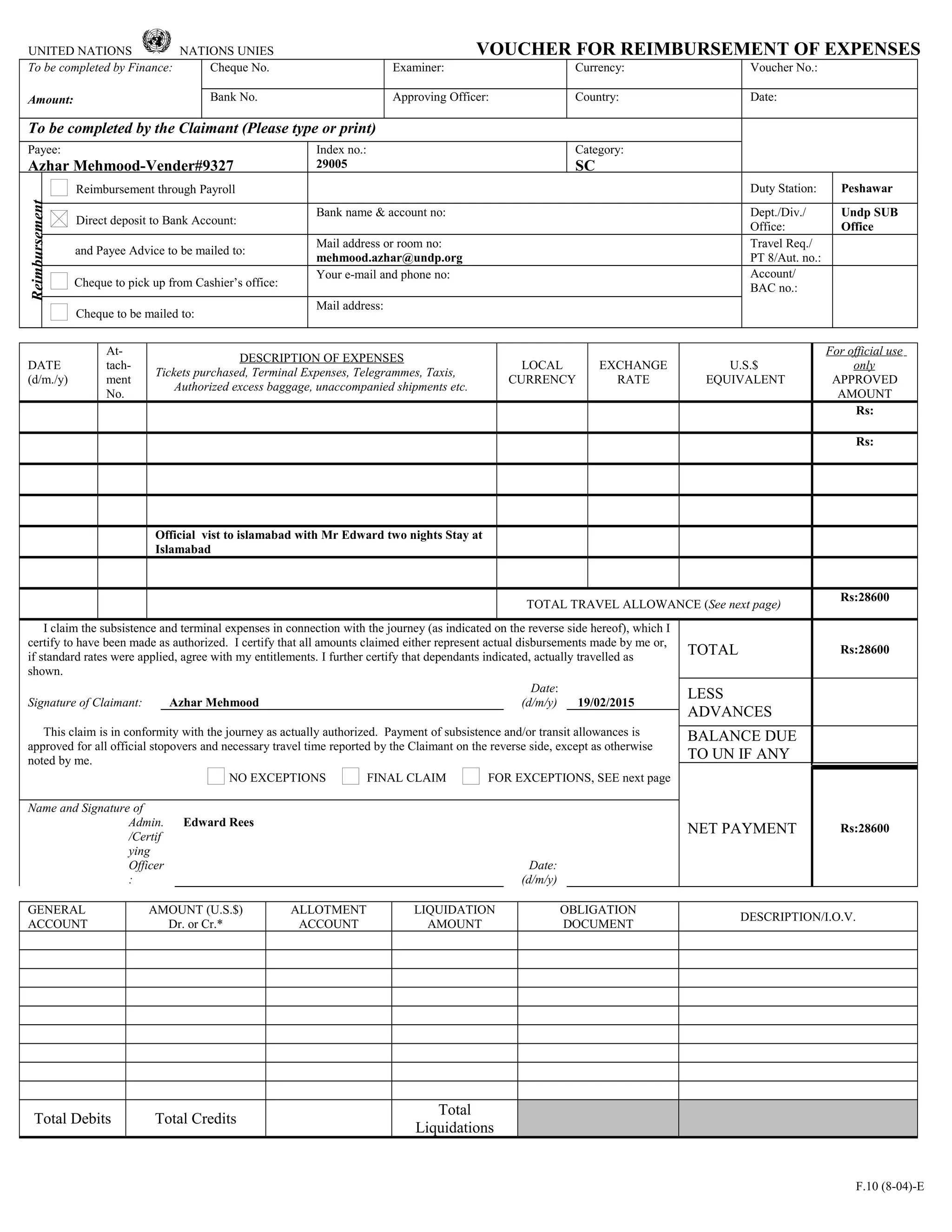 AZHAR F 10 form | DOC