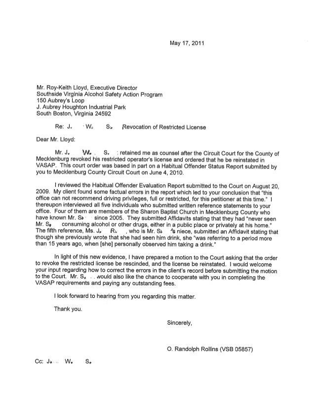 Revocation of Restricted License