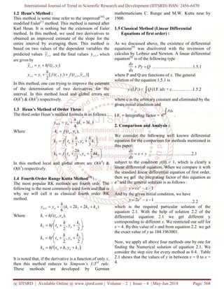 Comparative Analysis of Different Numerical Methods of Solving First ...