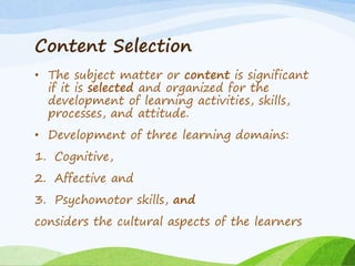 Content Selection and Organization Principles and Procedures (8603) | PPT