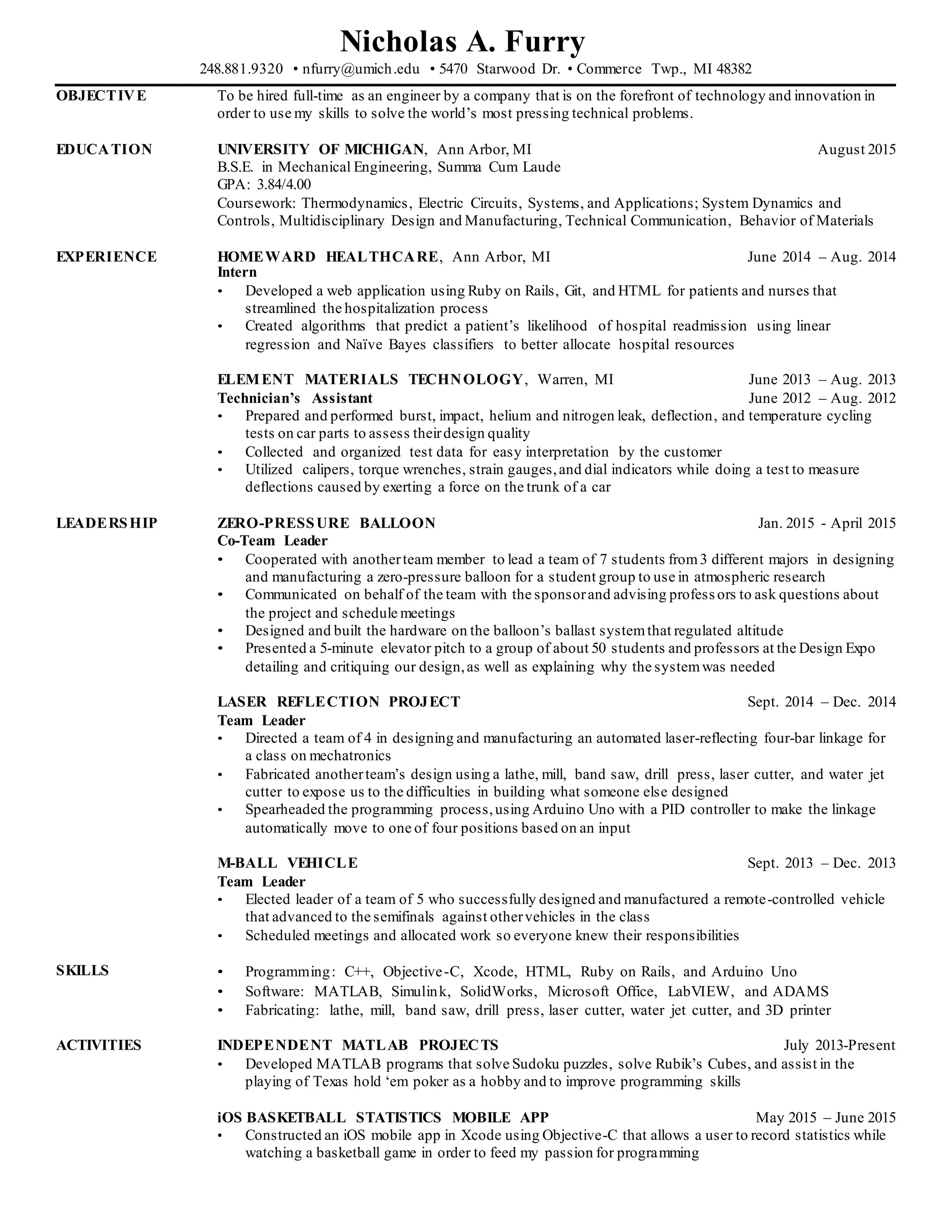 LinkedIn Resume Aug 2015 (V6) | PDF