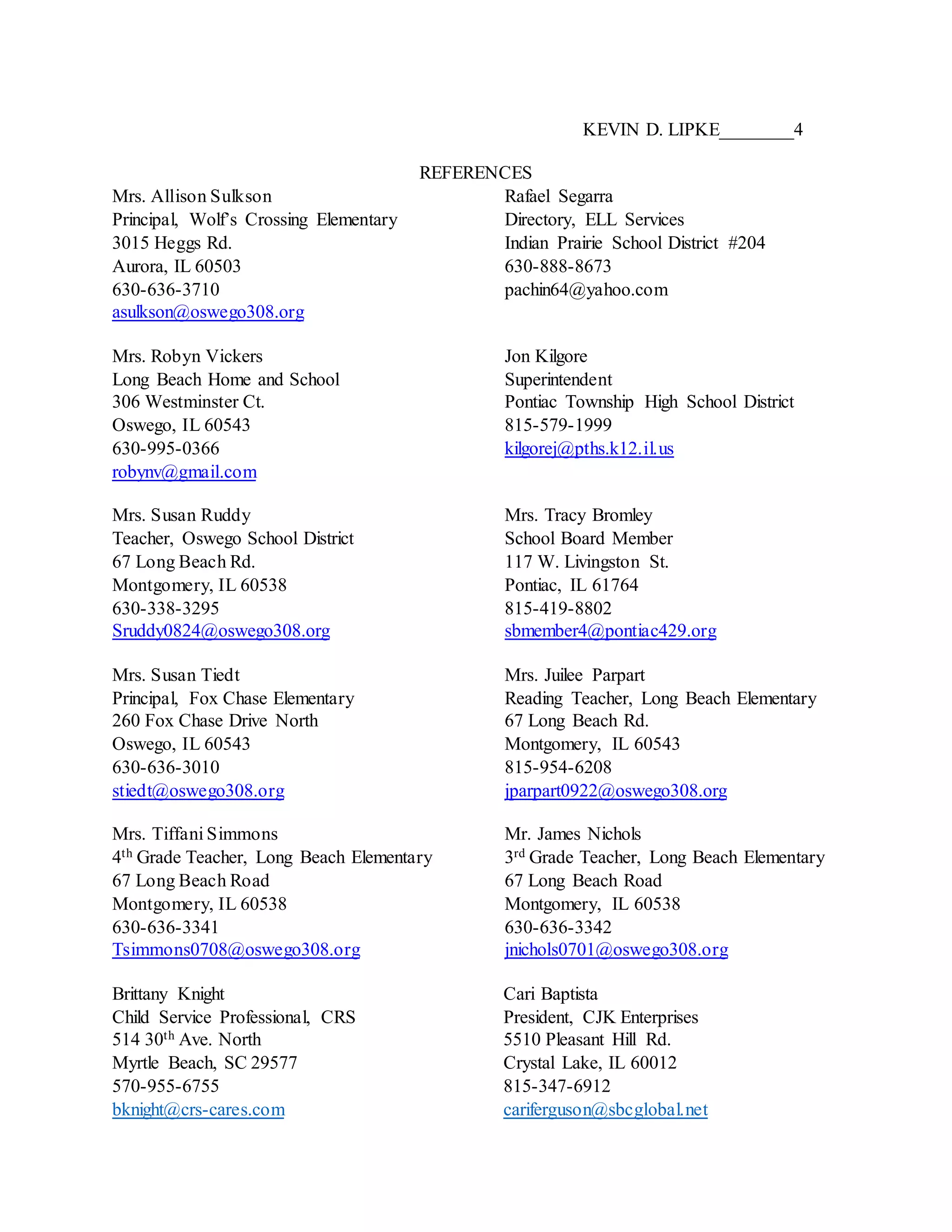 lipkeresumefinal | DOCX