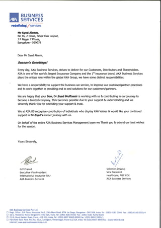 AXA-GULF, Letter of appreciation | PDF