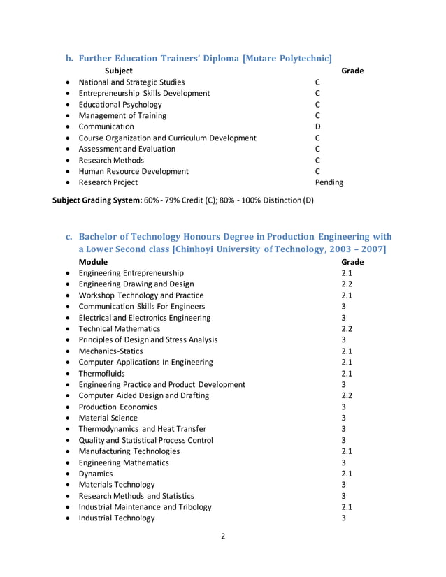 CURRICULUM VITAE FOR LAWRENCE JONGI | PDF