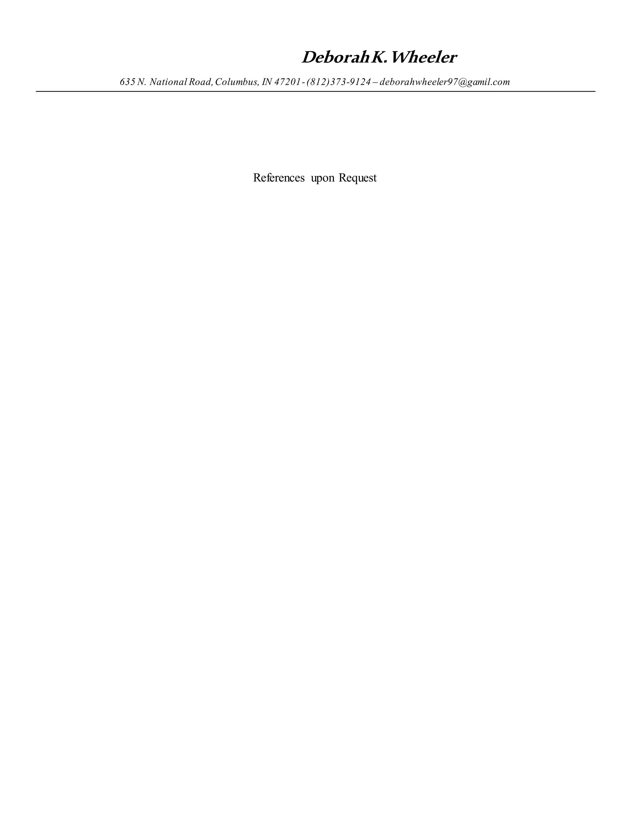 Deborah K Wheeler resume | DOCX