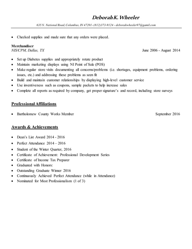 Deborah K Wheeler resume | DOCX