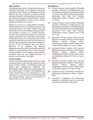 Efficacy of Shamanoushadhis in the Management of Dadru Kushta W.S.R to ...