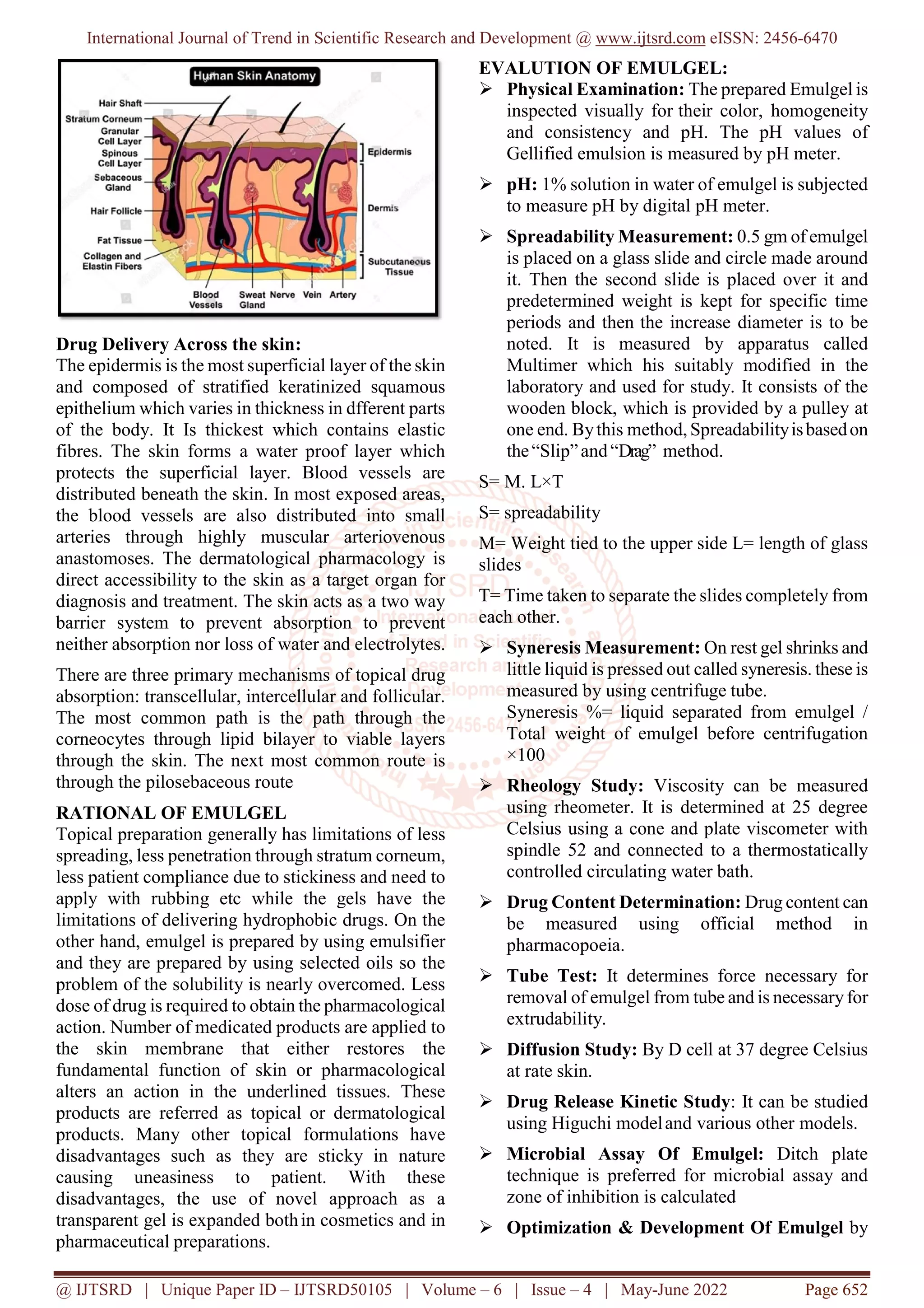 Emulgel Novel Drug Delivery System | PDF