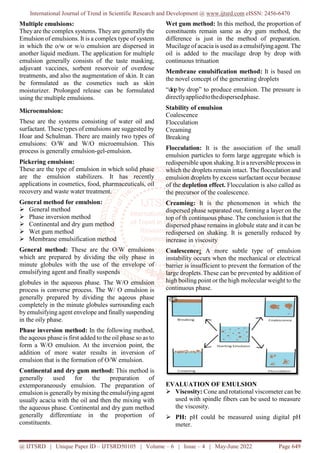 Emulgel Novel Drug Delivery System | PDF