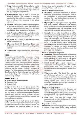 Emulgel Novel Drug Delivery System | PDF