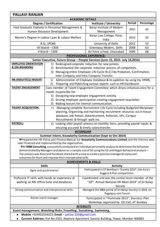 Pallavi Ranjan - CV | DOCX