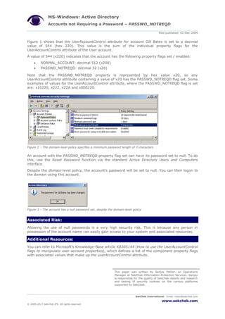 windows-active-directory-accounts-not-requiring-a-password | PDF | Computing | Technology ...