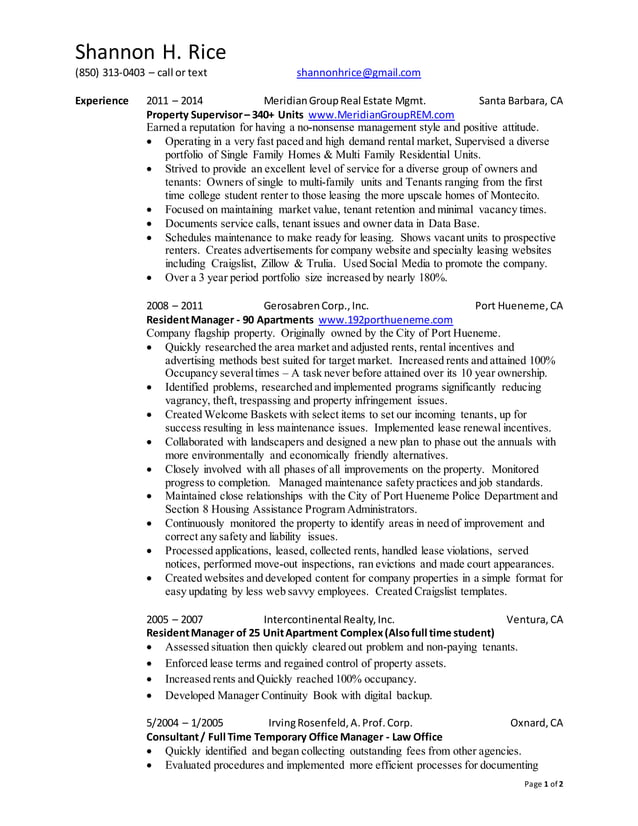Shannon Rice - Resume - 11242014 | PDF