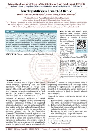 Sampling Methods in Research A Review | PDF