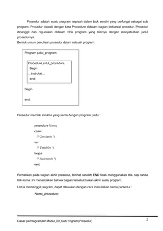 Dasar Pemrograman materi kuliah | DOC