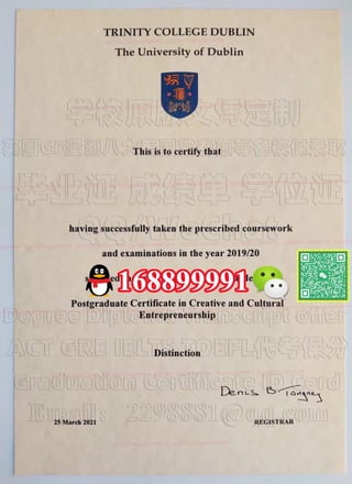 Trinity College Dublin Diploma Degree Transcript | PDF