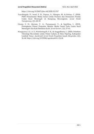 Pelatihan Peningkatan Pemahaman Penggunaan Facebook dan Instagram pada Kelompok Petani Vanili ...