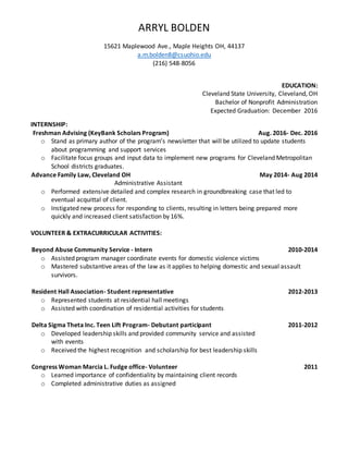 BOLDEN RESUME oct 19,2016 | PDF