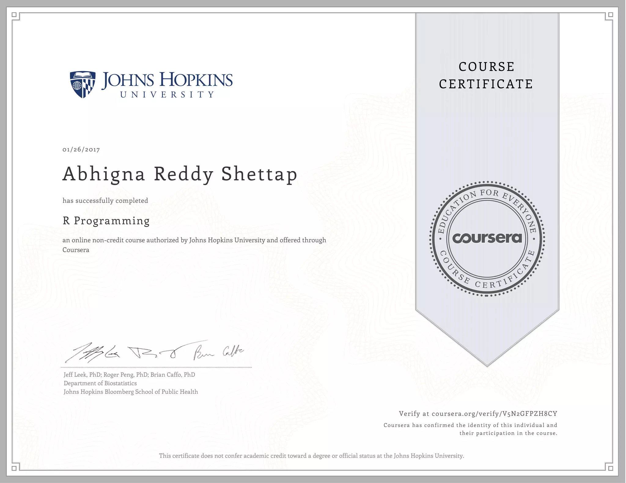 Coursera R- certificate | PPT