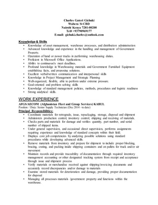 Gichuki charles -resume (cv) | PDF