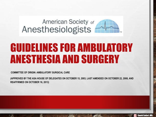 Office-based & Ambulatory Anesthesia | PPT