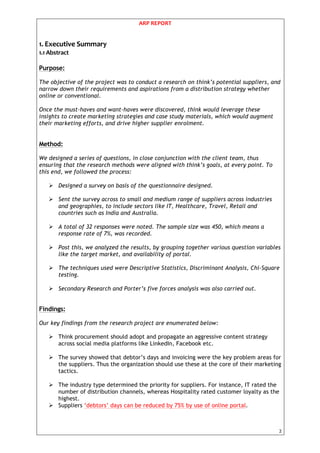 Market Research Project Report | PDF