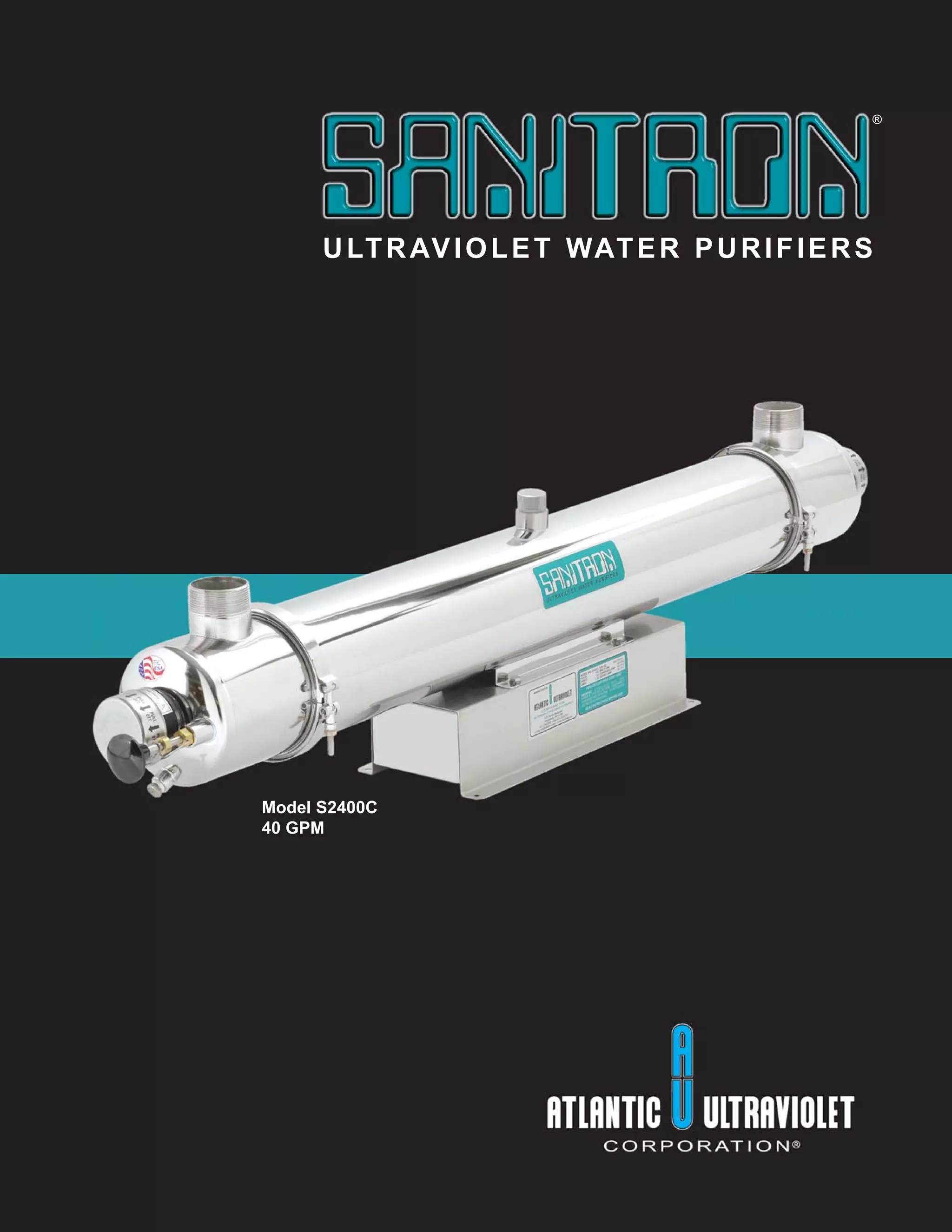 Sanitron Ultraviolet Water Purifiers | PDF