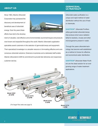 Sanitron Ultraviolet Water Purifiers | PDF
