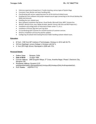 Narappa CV | DOC