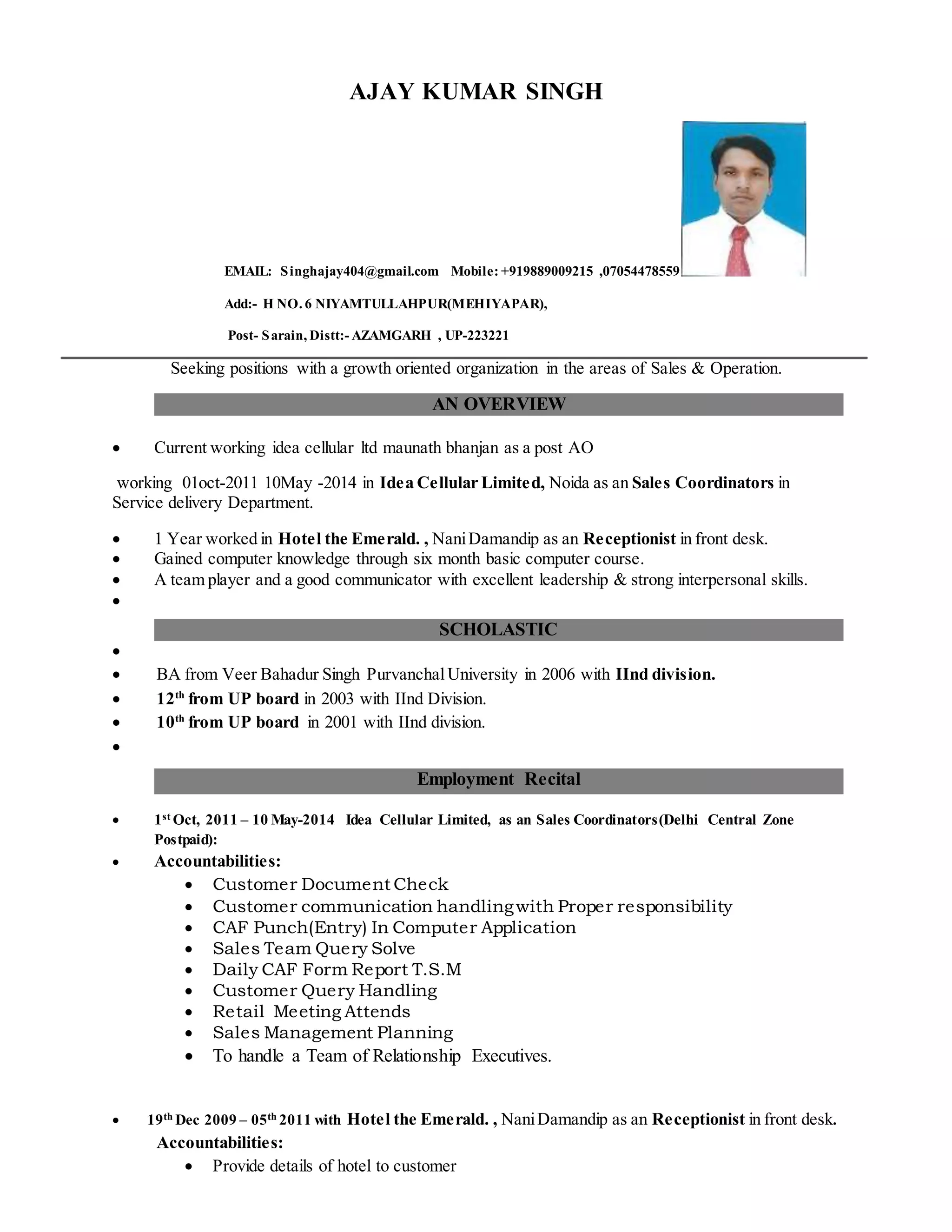 AJAY KUMAR SINGH UPDATE RESUME | PDF