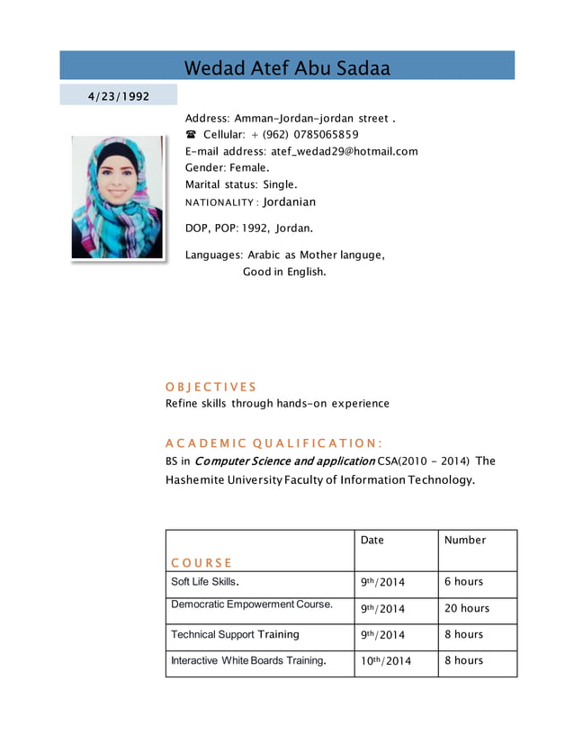 wedad cv | PDF