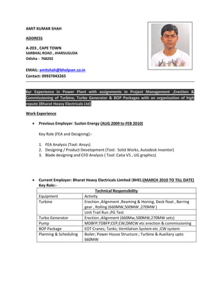 Resume_amit shah_pic | PDF