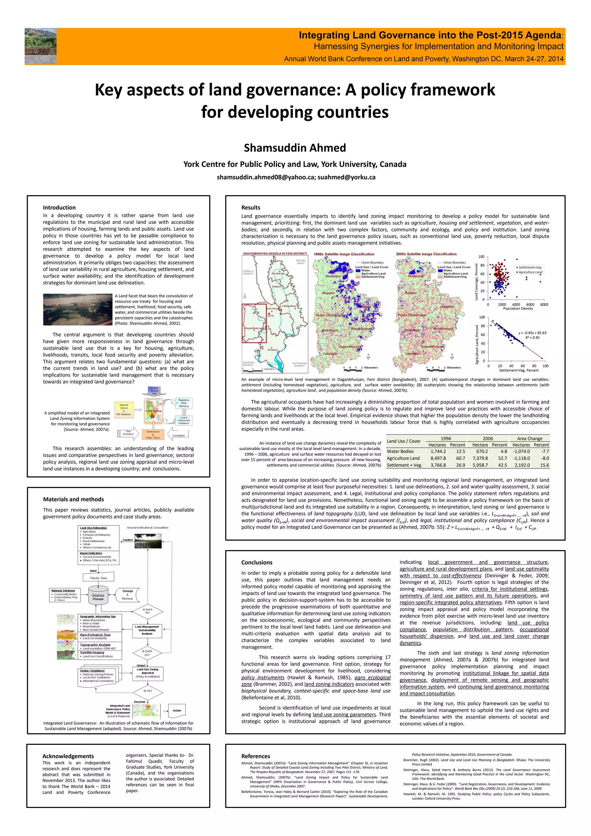 Key Aspects of Land Governance: A Policy Framework for Developing Countries | PDF