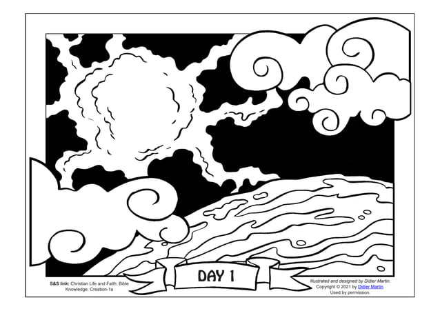 Day 1 Of Creation Coloring Pages