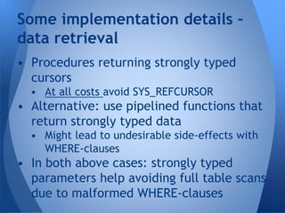 Case study- PL-SQL API as data protection mechanism | PPT