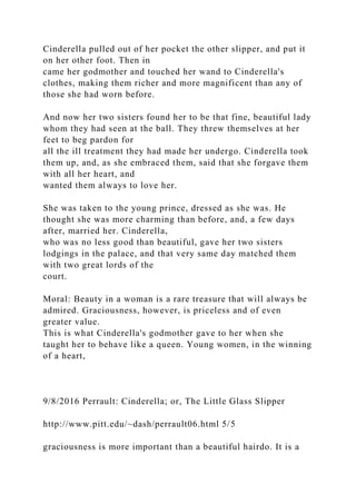 982016 Perrault Cinderella; or, The Little Glass Slipper.docx