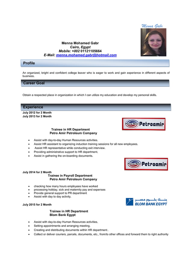 Menna Gabr Resume | PDF